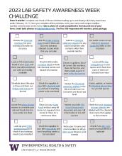 2023 Lab Safety Awareness Week Challenge Card | EHS